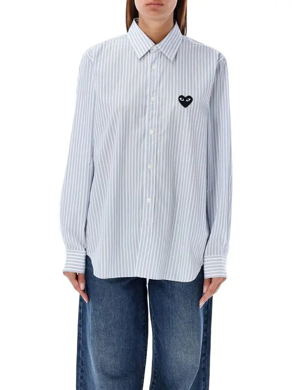 Play Comme Des Garcon Heart Patch Shirt - Blue