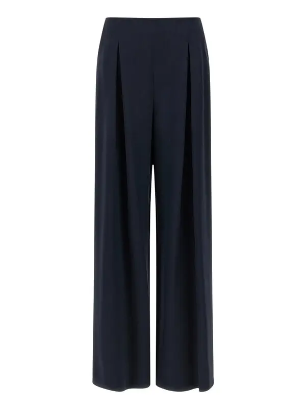 Max Mara Wide Leg Silk Trousers - Blue