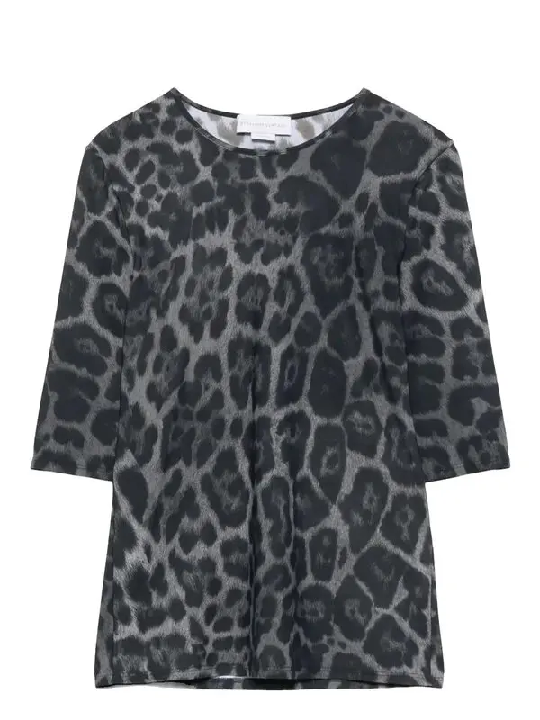 Stella McCartney Leopard Print Top - Ash Grey