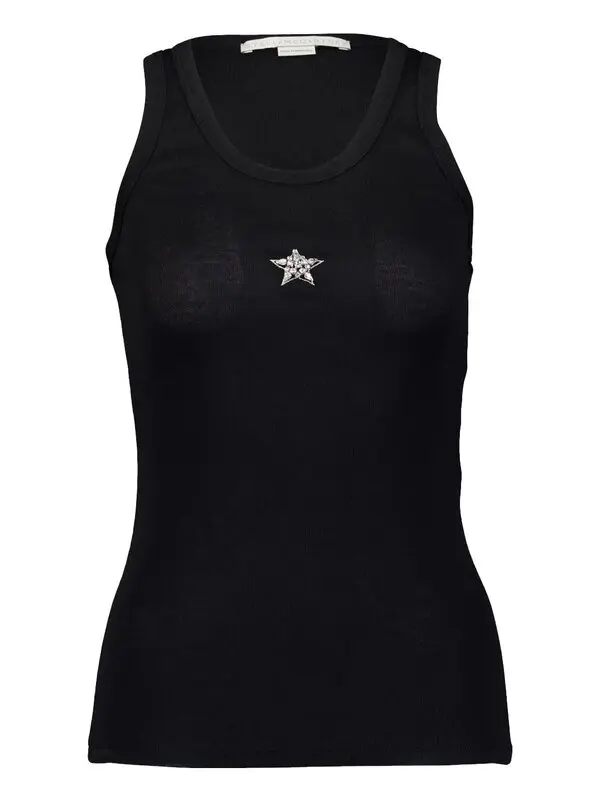 Stella McCartney Crystal Star Tank Top - Black