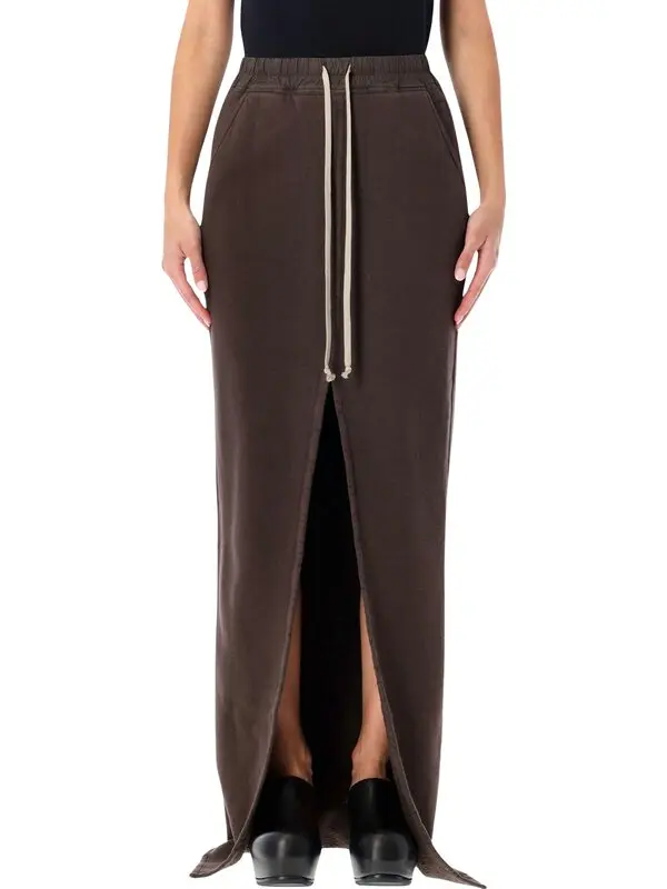 Rick Owens Long Slub Jersey Skirt - Dark Dust