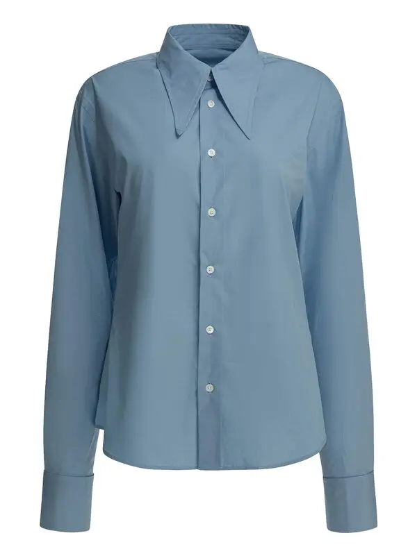 Ami Fitted Silk-blend Shirt - Blue