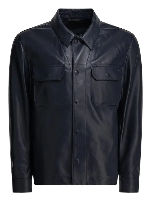 TOM FORD Leather Overshirt - Blue