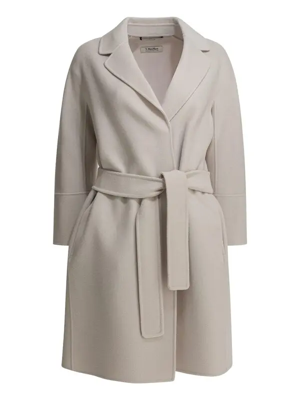 Max Mara Virgin Wool Long Coat - White