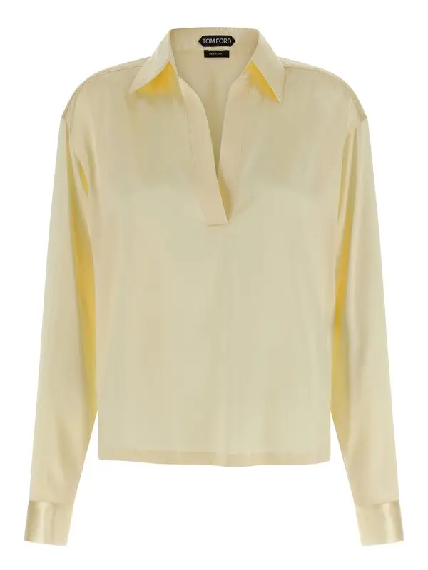 TOM FORD Silk Polo Shirt - Yellow