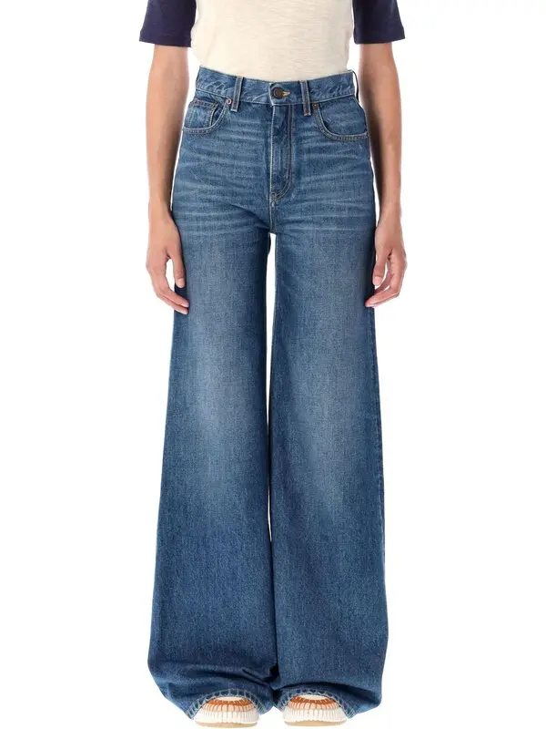 Chloé High-rise Flare Denim Pant - Hazy Blue