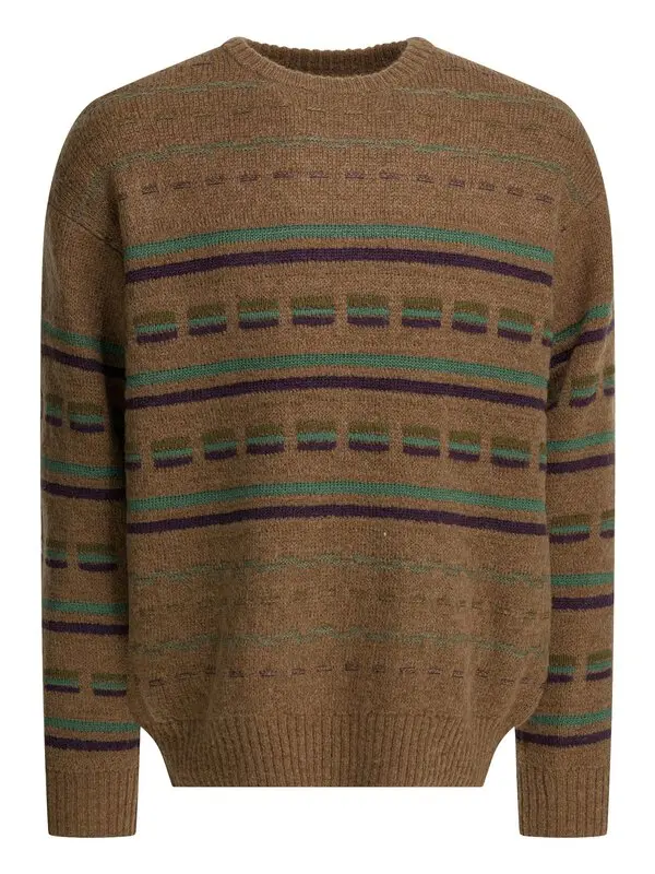 BEAMS Striped Knitwear - Brown