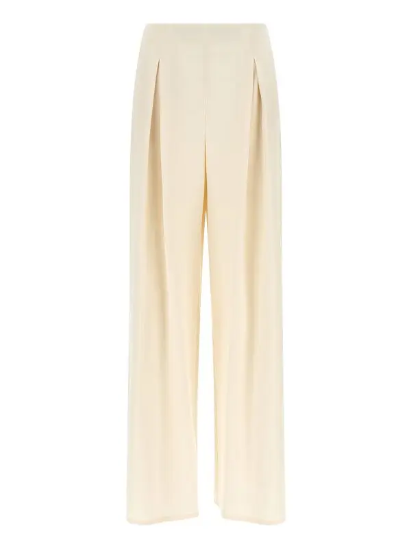 Max Mara Silk Wide Leg Pants - White