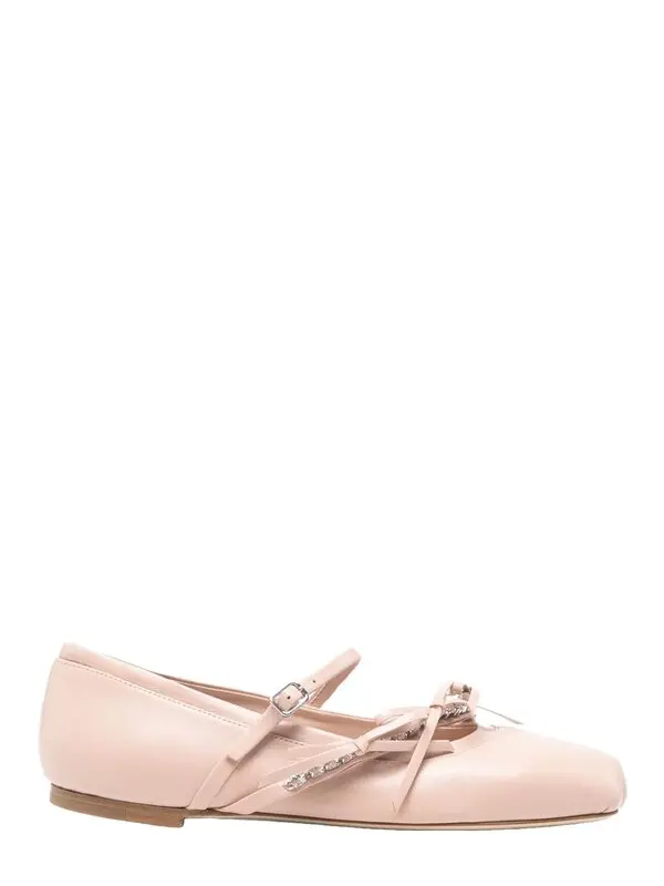 JIMMY CHOO Loli Leather Ballet Flats - Powder