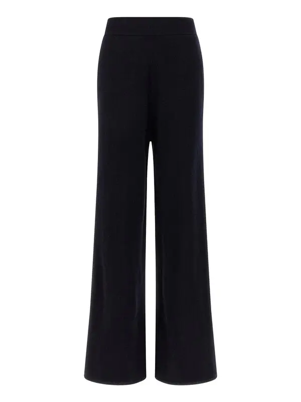 Max Mara Cashmere Knit Wide Leg Pants - Blue