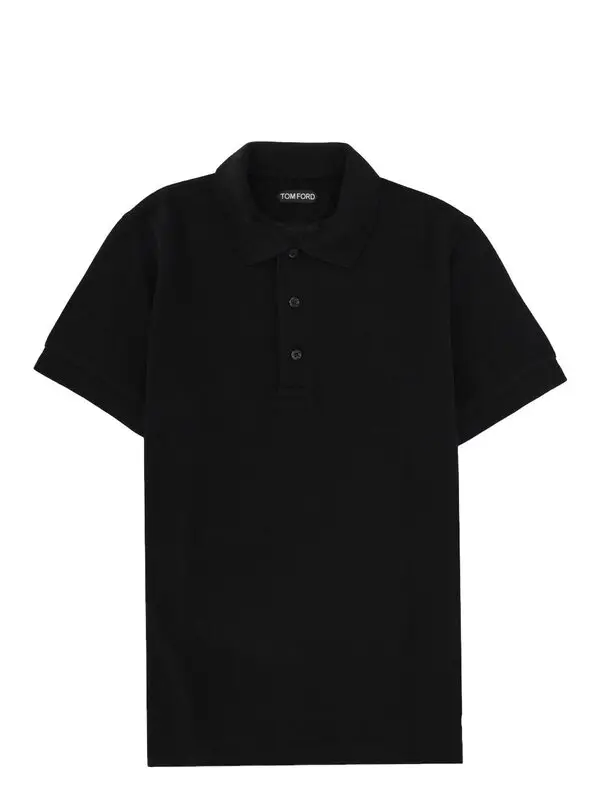 TOM FORD Lyocell And Cotton Polo Shirt - Black