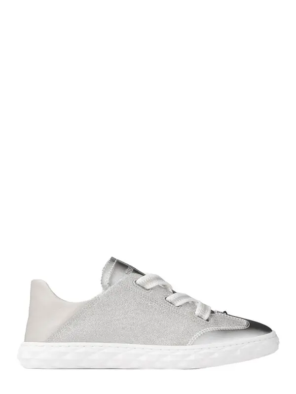 JIMMY CHOO Diamond Light Leather Sneakers - Silver