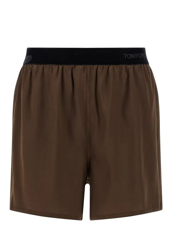 TOM FORD Silk Pajama Shorts - Brown