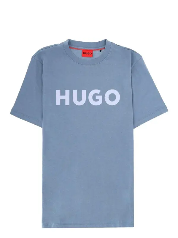 Hugo T Shirt With Logo - Blue