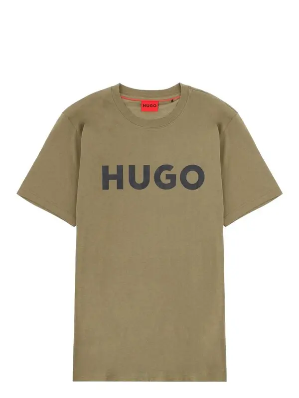 Hugo T Shirt With Logo - Green