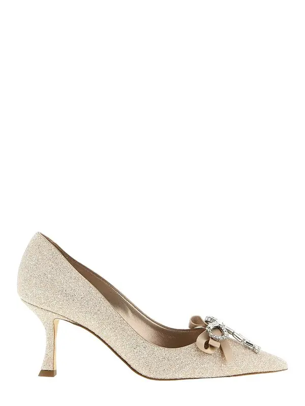 JIMMY CHOO Pumps With Bow Detailing - Gold