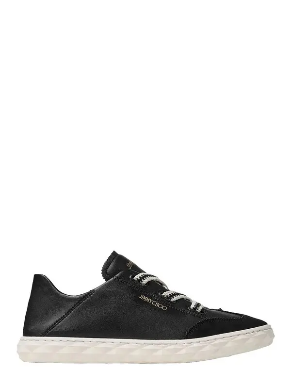 JIMMY CHOO Diamond Light Leather Sneakers - Black