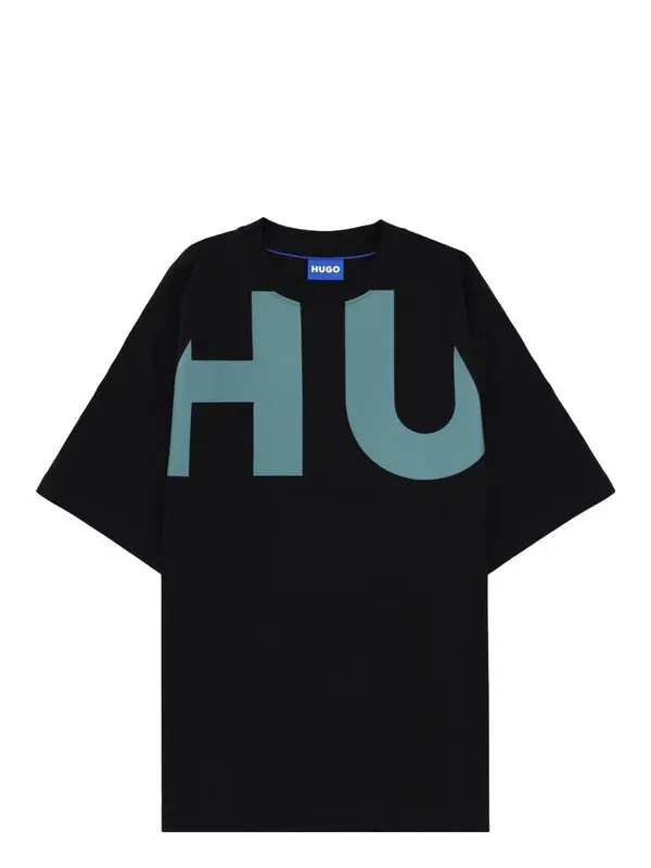 Hugo T Shirt With Logo - Black