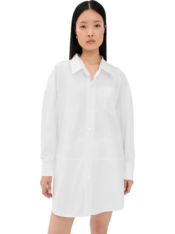 MERYLL ROGGE Boule Dress With Jersey Sleeves - White