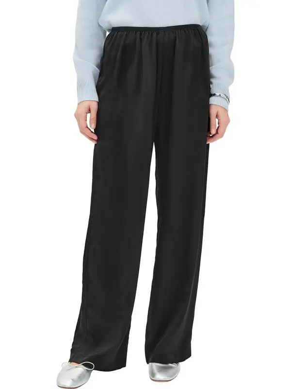 Donni. The Silk Simple Pants - Jet