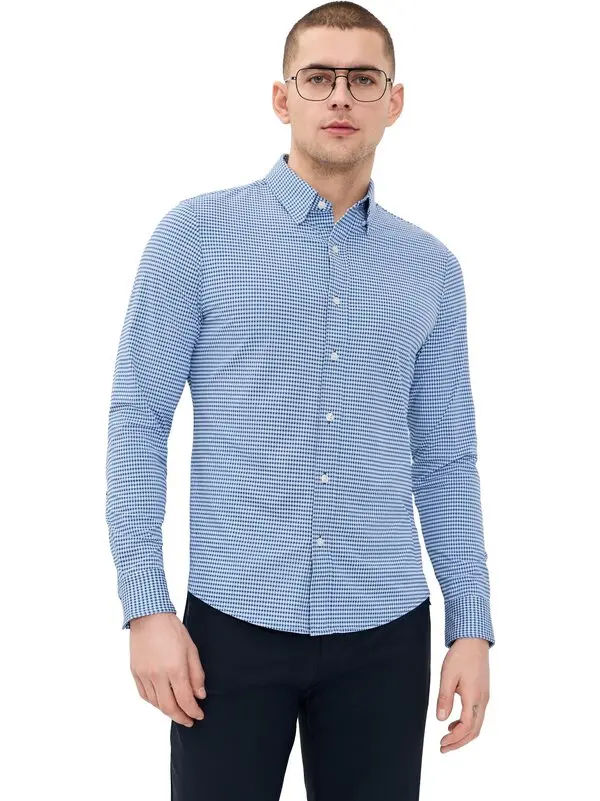 RHONE Commuter Slim Fit Shirt - Navy Gingham