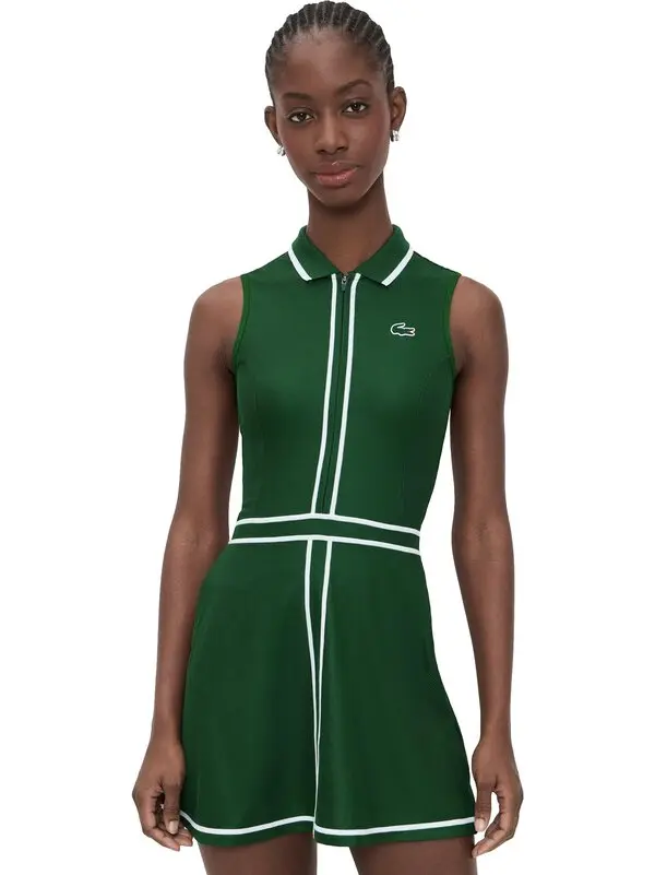 Lacoste Heritage Trim Golf Dress - Green & White