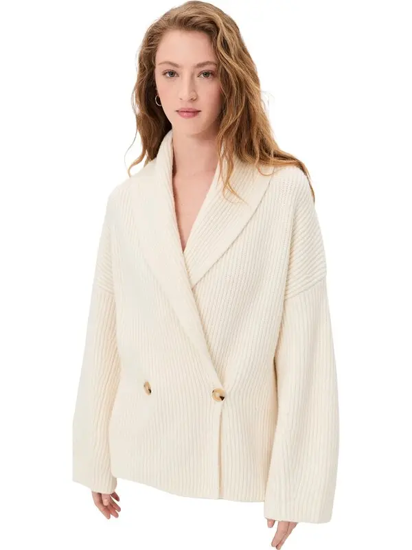 Vince Draped Sweater Coat - Off White