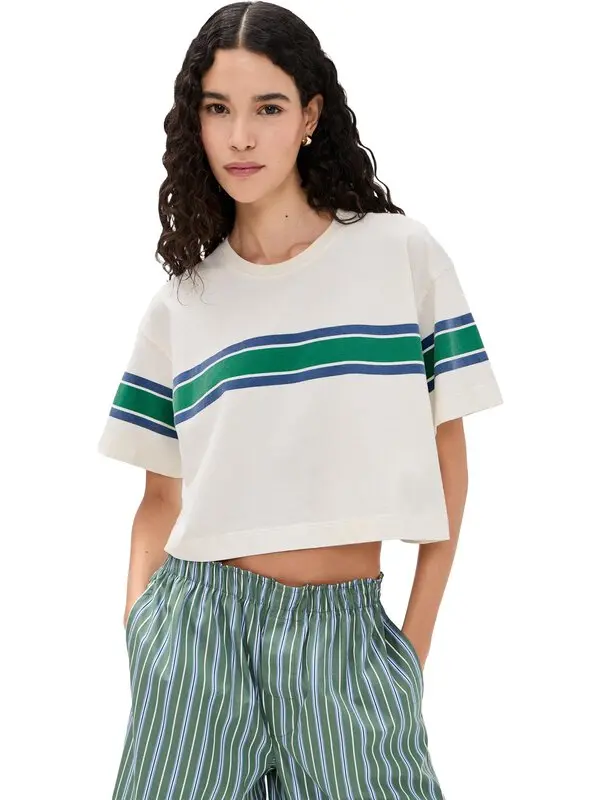 STATE & LAKE Striped Tee - Ivory
