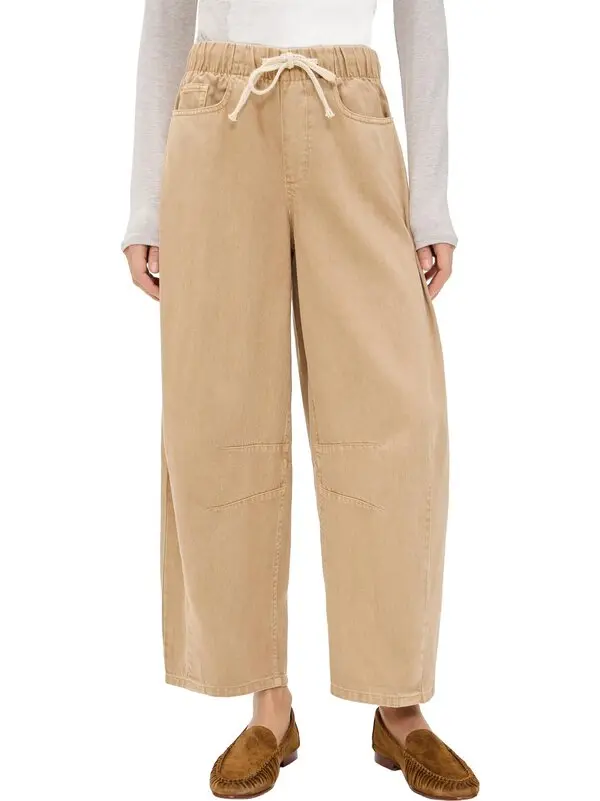 Marine Layer Twill Barrel Drawstring Pants - Khaki