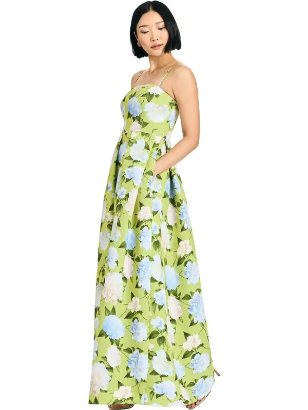Sachin & Babi Beau Printed Gown - Citrine Peonies