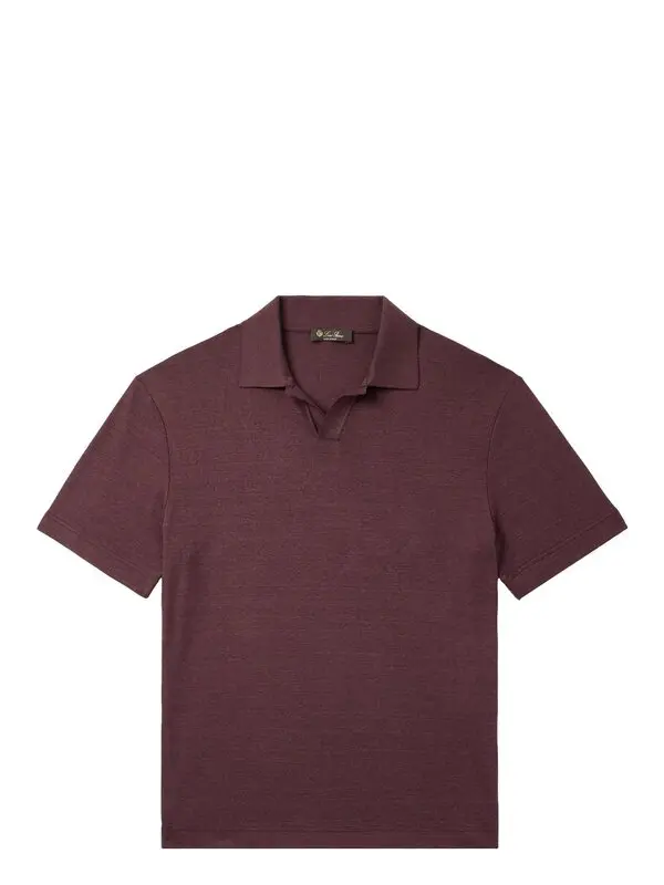 Loro Piana Valpiana Silk And Cotton-blend Polo Shirt - Brown