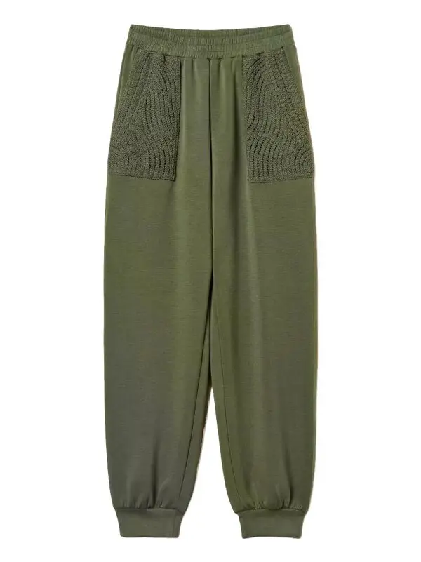 TWINSET Crochet-detail Track Pants - Green