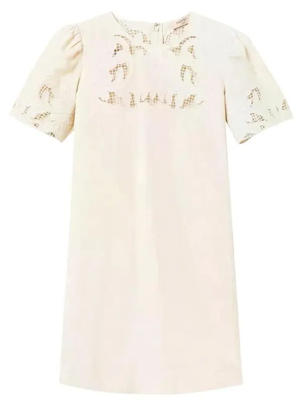 TWINSET Embroidered Mini Dress - Neutrals