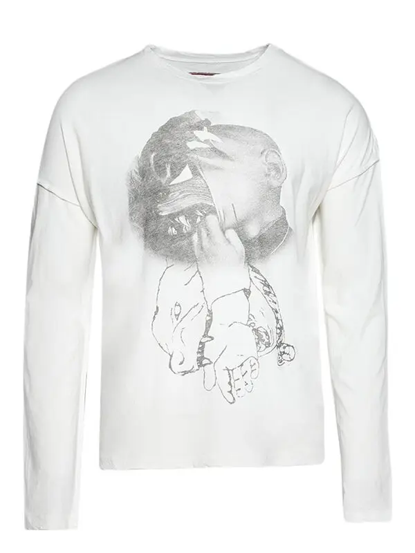 NO BISHOP NO KING Unleash Long Sleeve Tee - White