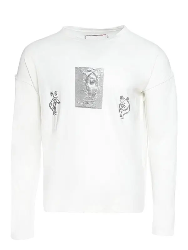 NO BISHOP NO KING Damned Bears Long Sleeve Tee - White