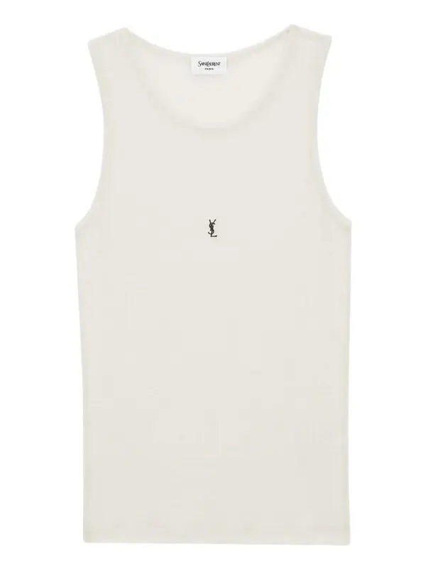 Saint Laurent Cassandre Tank Top - White