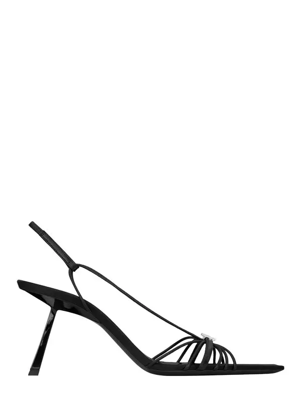 Saint Laurent Leather Jerry Slingback Sandals - Black