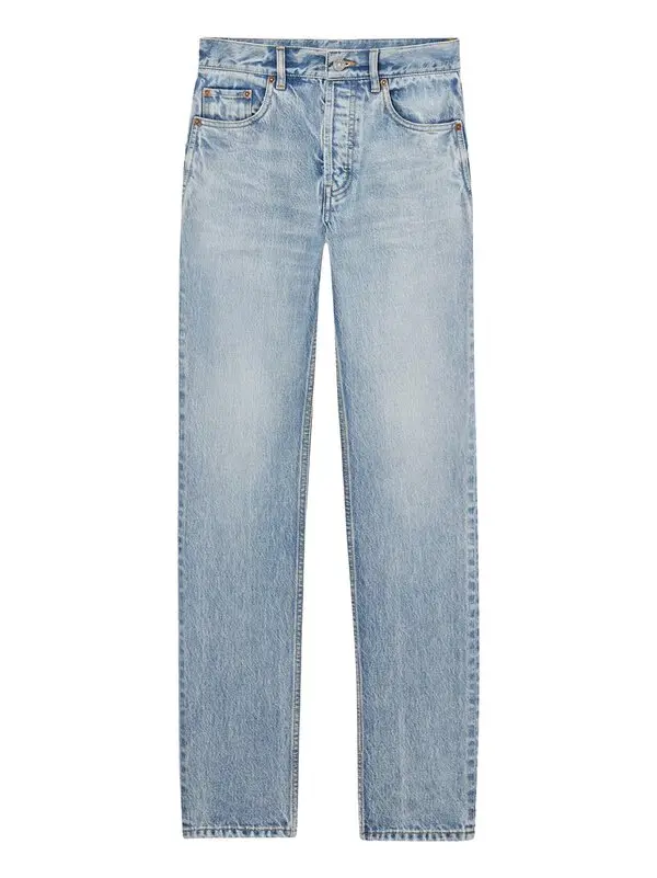 Saint Laurent Straight High-rise Jeans - Purple