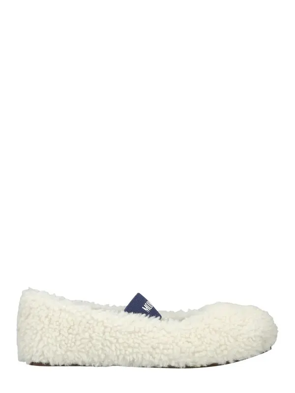 Moon Boot Shearling Ballet Flats - White