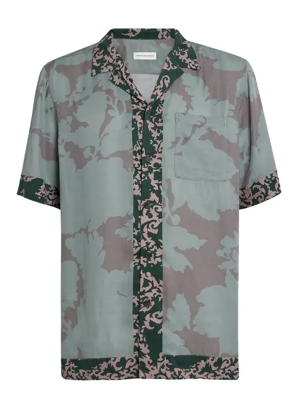 Dries Van Noten Printed Bowling Shirt - Grey
