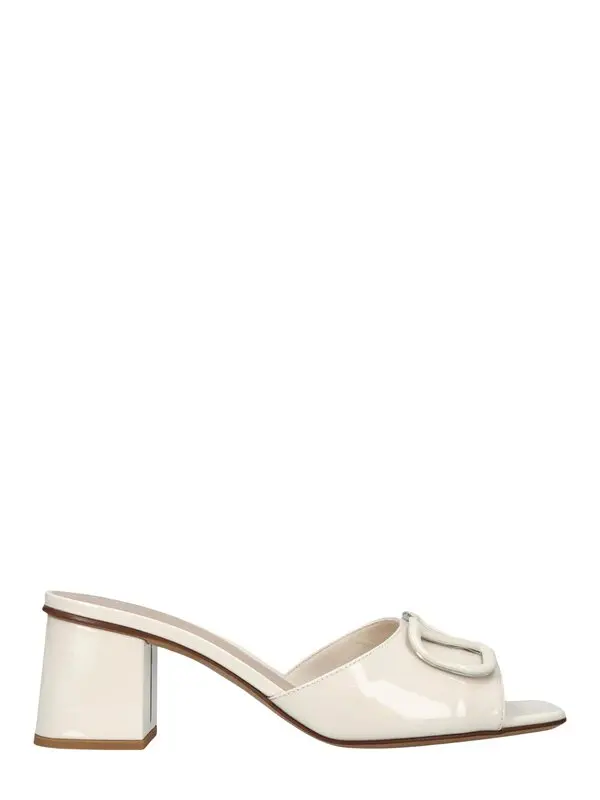 Valentino Garavani Patent Leather Vlogo Mules - White