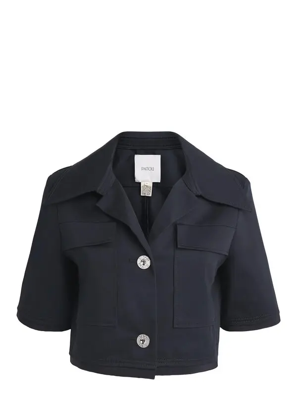 Patou Cotton Cropped Jacket - Navy