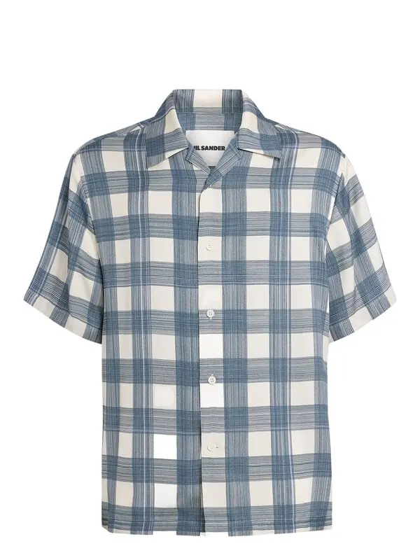 JIL SANDER Short-sleeve Check Shirt - Blue