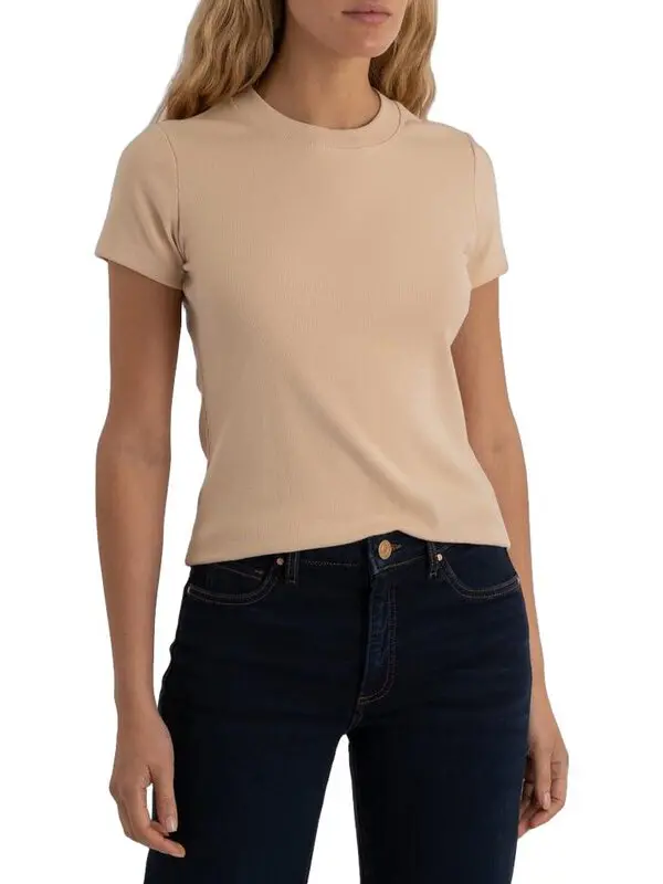Kut From The Kloth Langley Rib Jersey T-shirt - Sand