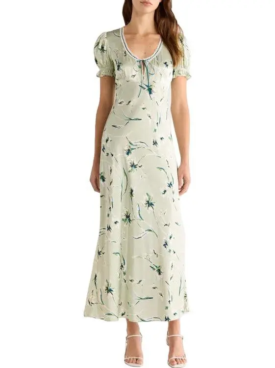 Rails Allison Floral Tie Front Maxi Dress - Mint Linnea