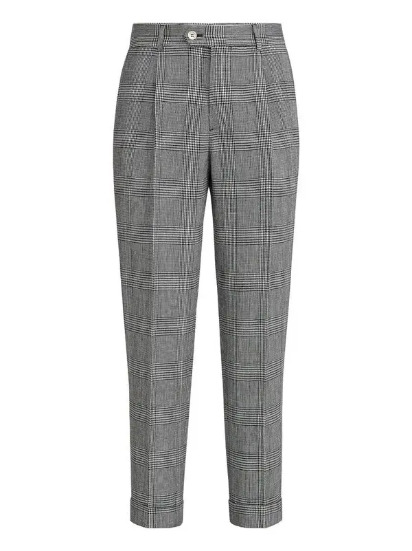 Brunello Cucinelli Prince Of Wales Patterned Trousers - Black