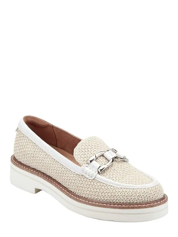 Easy Spirit Woven Loafer With Adaptable Cushioning - Light Natural