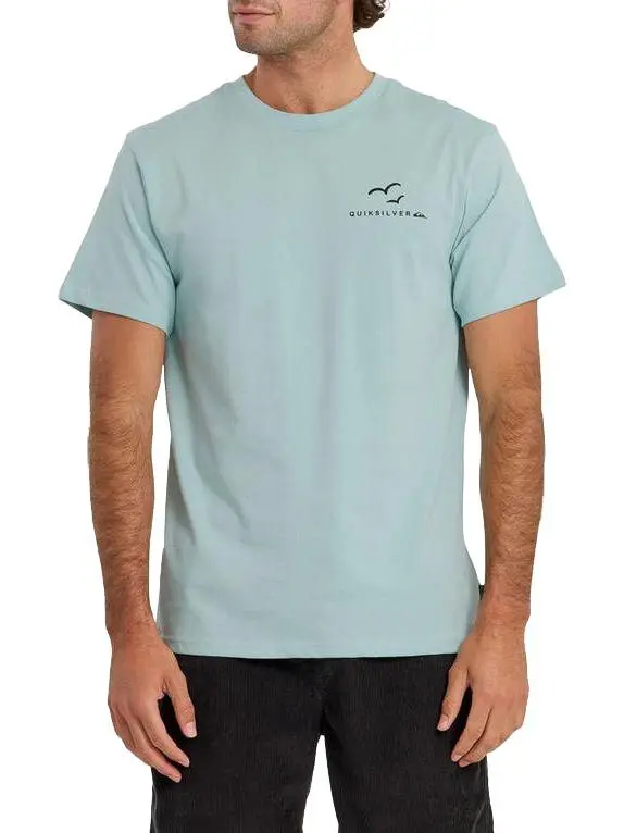Quiksilver Happy Trails Cotton Graphic T-shirt - Blue Haze