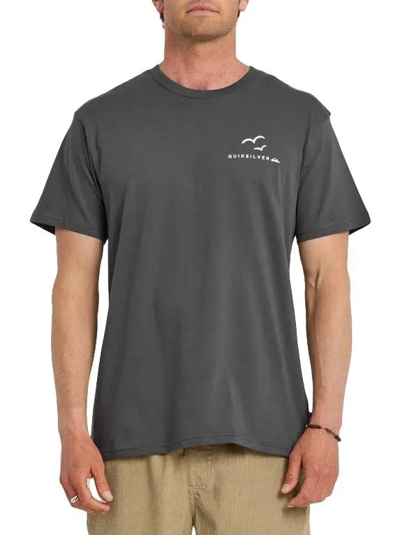 Quiksilver Happy Trails Cotton Graphic T-shirt - Iron Gate