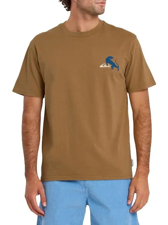 Quiksilver Jungle Bite Cotton Graphic T-shirt - Tobacco